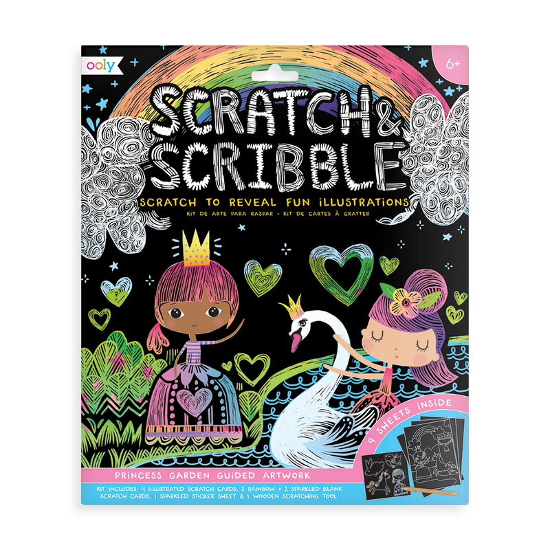Princess Garden Scratch and Scribble Scratch Art Kit - Confetti Jar